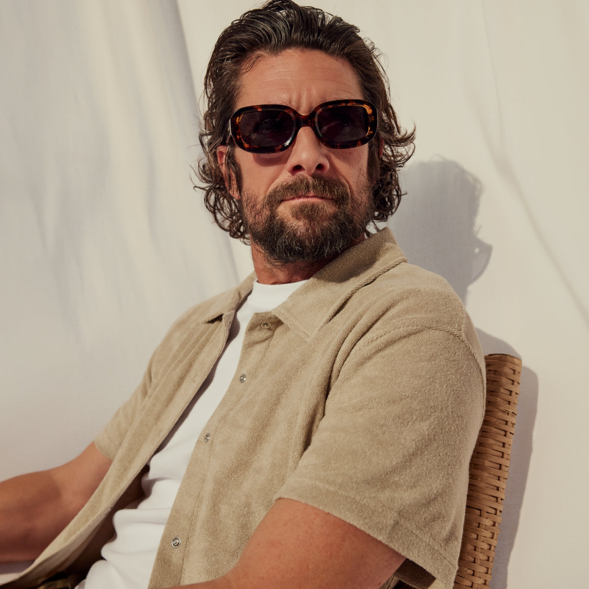 Alston Sand Short Sleeved Shirt | Men's Shirts | Oliver Sweeney