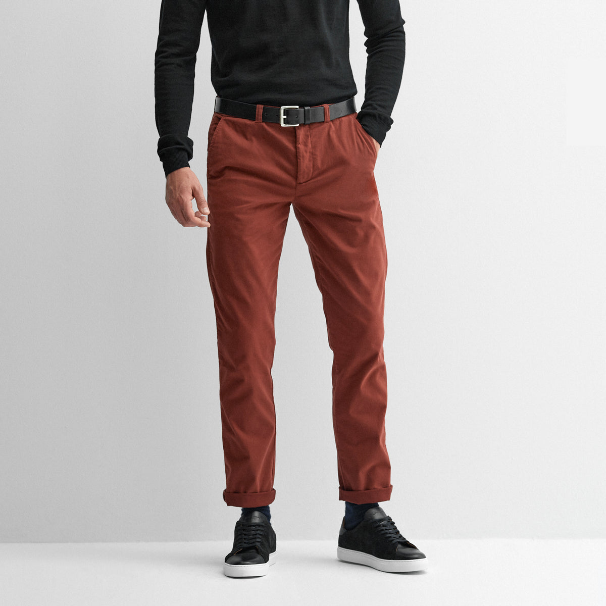 Besterios Rust Cotton Chinos | Men's Chinos | Oliver Sweeney