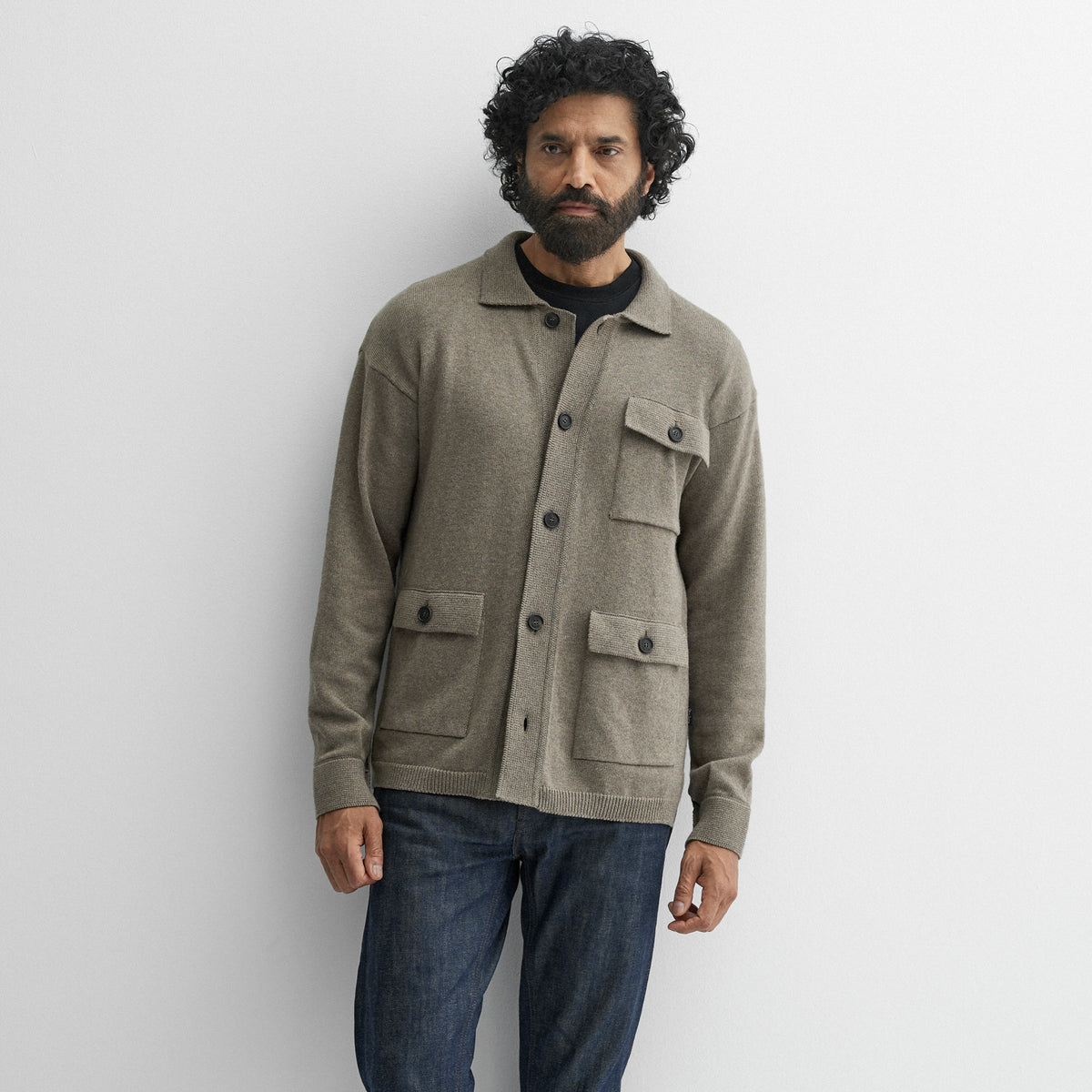Brecon Mole Knitted Overshirt | Men's Knitwear | Oliver Sweeney