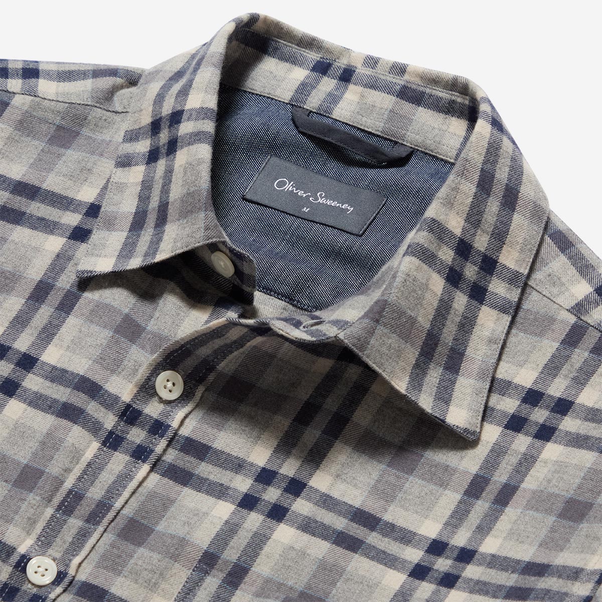 Barnham Navy/Grey | Men's Shirts | Oliver Sweeney