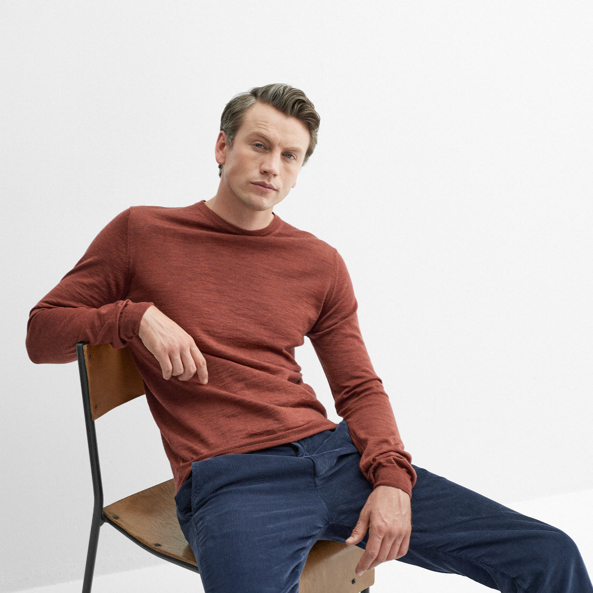 Camber Rust Wool Jumper | Men's Knitwear | Oliver Sweeney