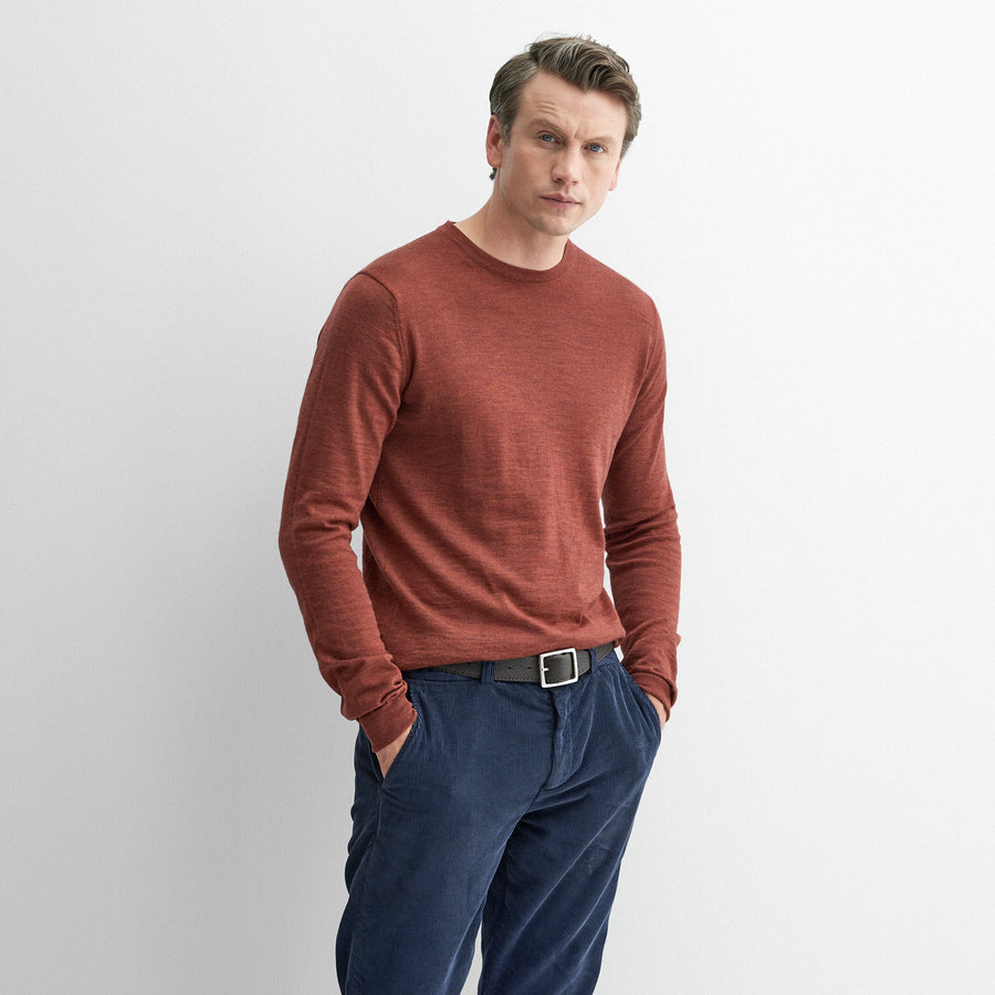 Camber Rust Wool Jumper | Men's Knitwear | Oliver Sweeney