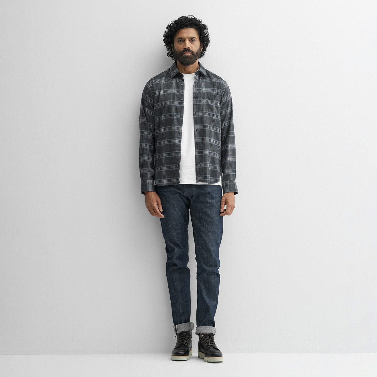 Censo Charcoal/Grey Check Shirt | Men's Shirts | Oliver Sweeney