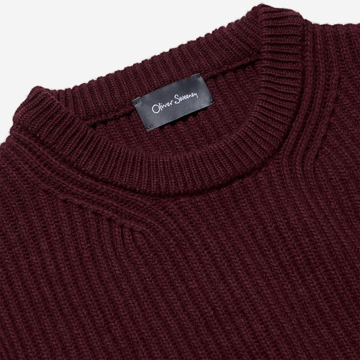 Cliveden Burgundy Wool Jumper | Men's Knitwear | Oliver Sweeney