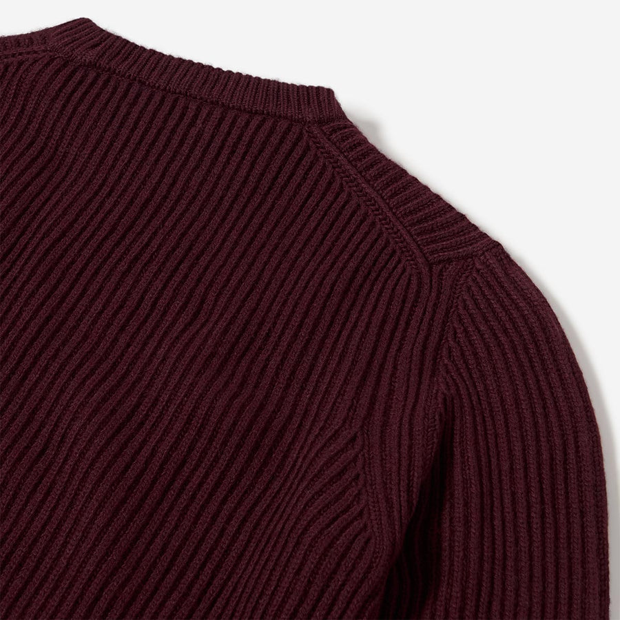 Cliveden Burgundy Wool Jumper | Men's Knitwear | Oliver Sweeney