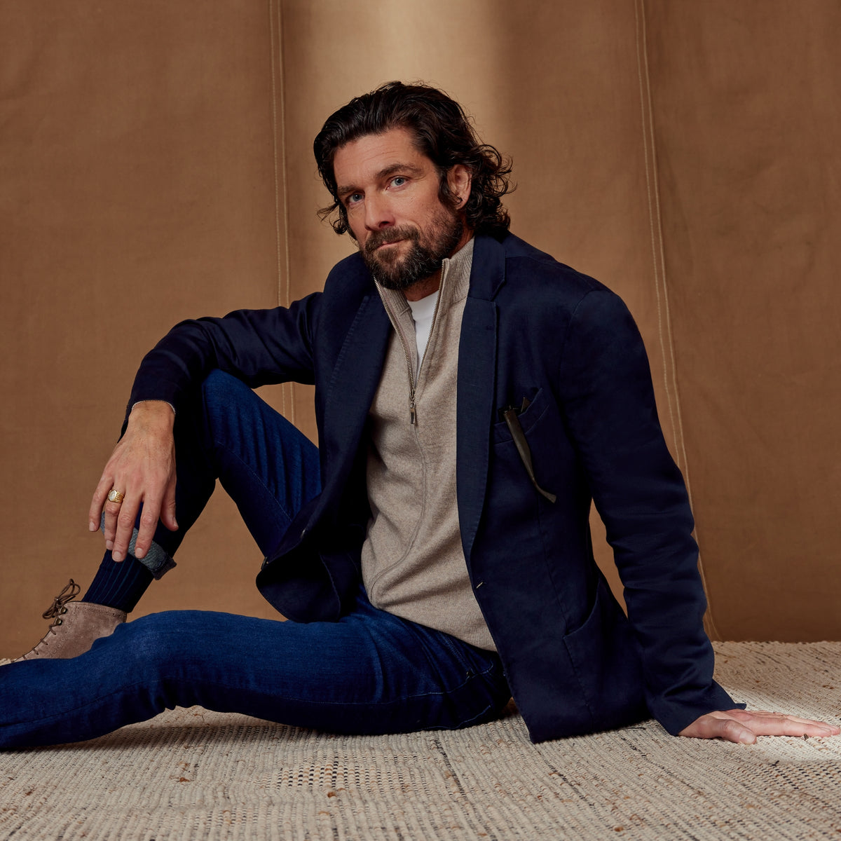 Cawsand Mole Wool Jumper | Men's Knitwear | Oliver Sweeney