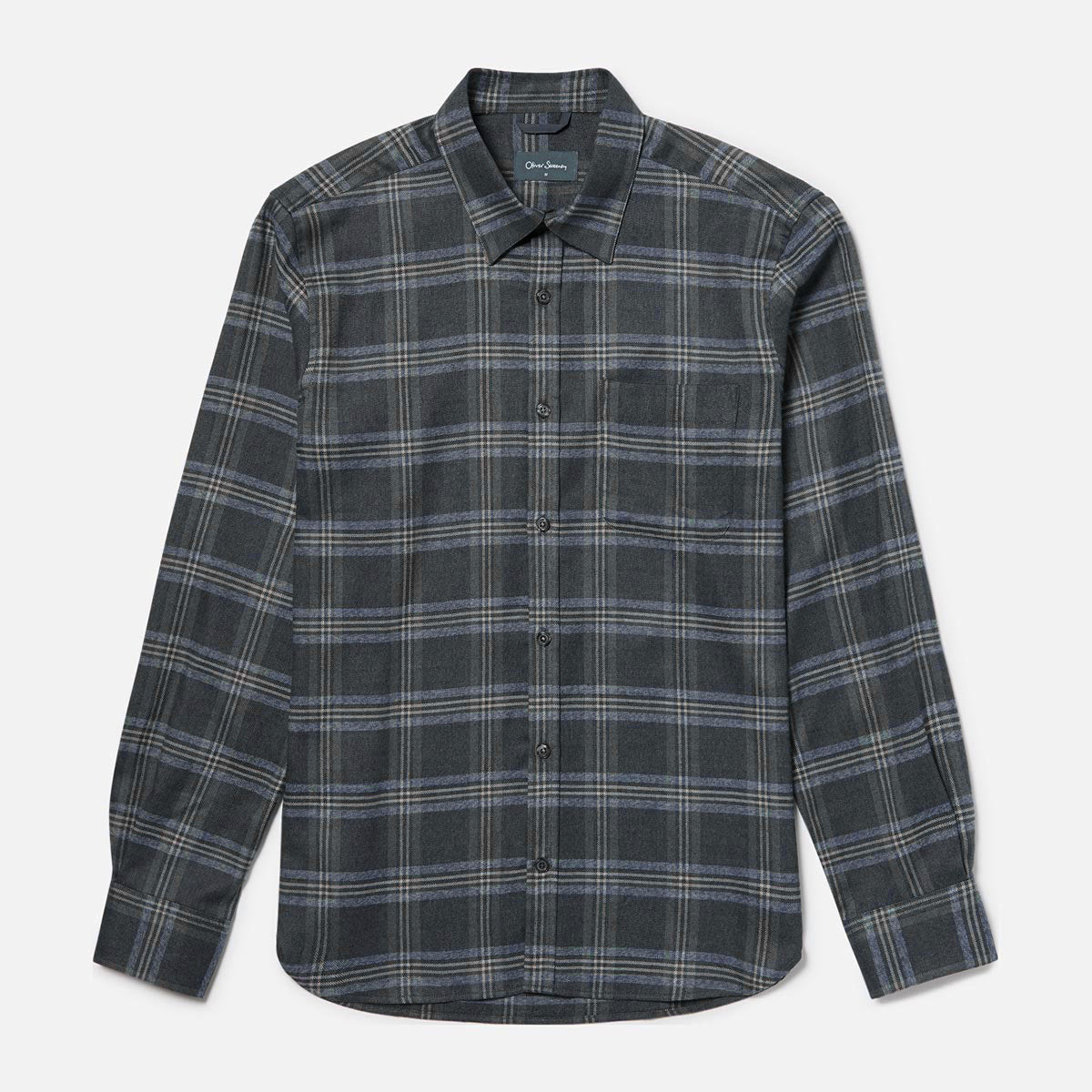 Censo Charcoal/Grey Check Shirt | Men's Shirts | Oliver Sweeney