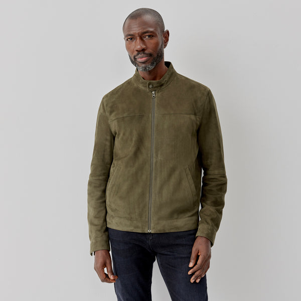 Dimson Olive Suede Jacket | Men's Coats & Jackets | Oliver Sweeney