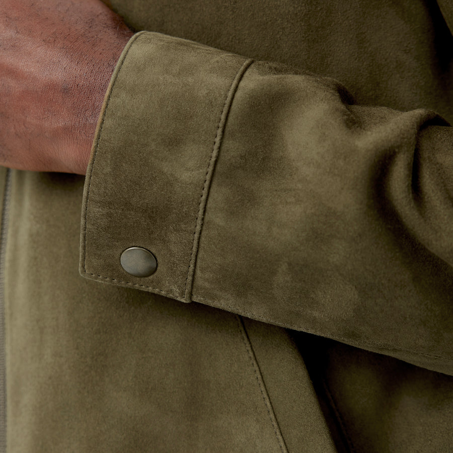 Dimson Olive Suede Jacket | Men's Coats & Jackets | Oliver Sweeney