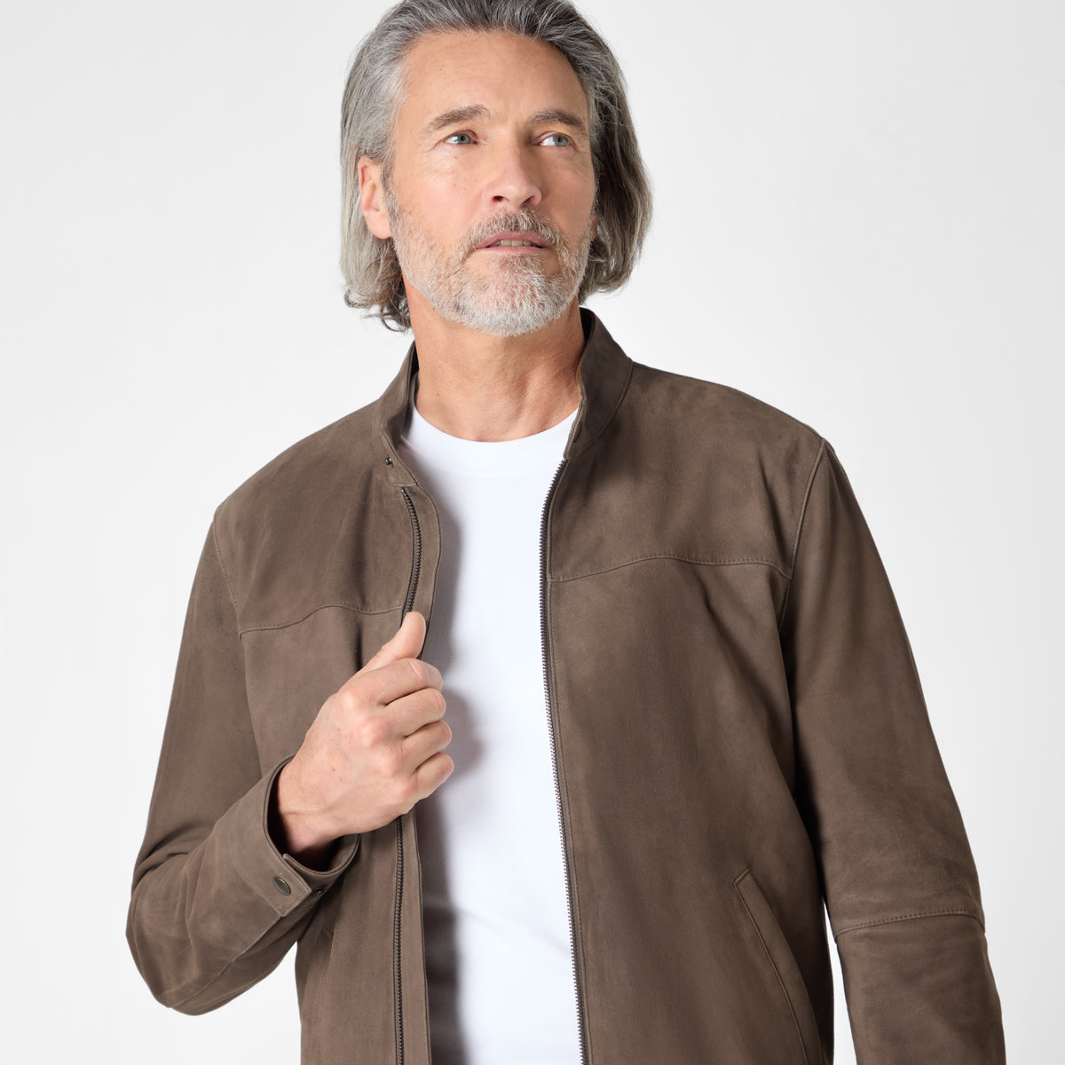 Dimson Truffle Suede Jacket | Men's Coats & Jackets | Oliver Sweeney