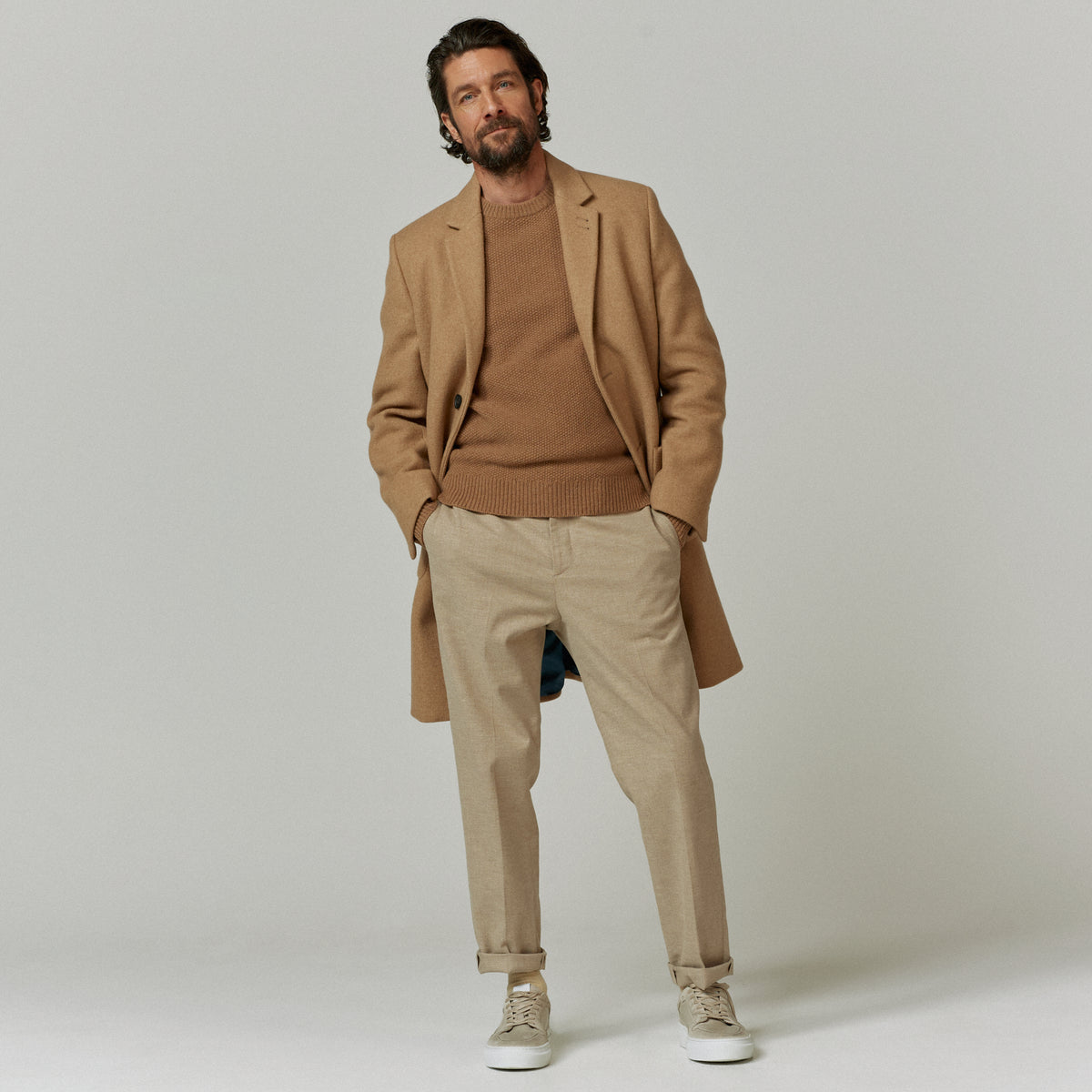 Eglinton Wheat Wool Coat | Men's Coats & Jackets | Oliver Sweeney