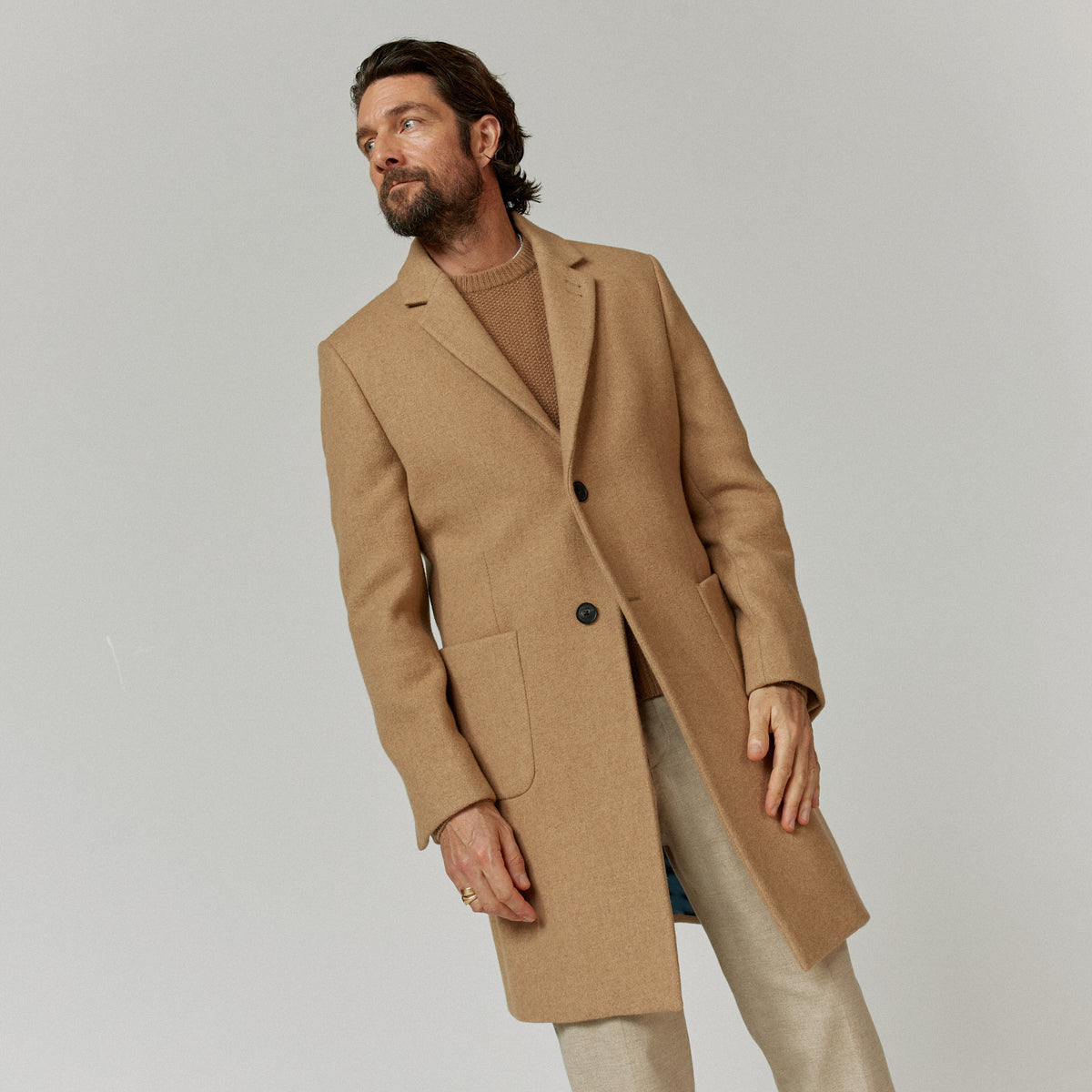 Eglinton Wheat Wool Coat | Men's Coats & Jackets | Oliver Sweeney