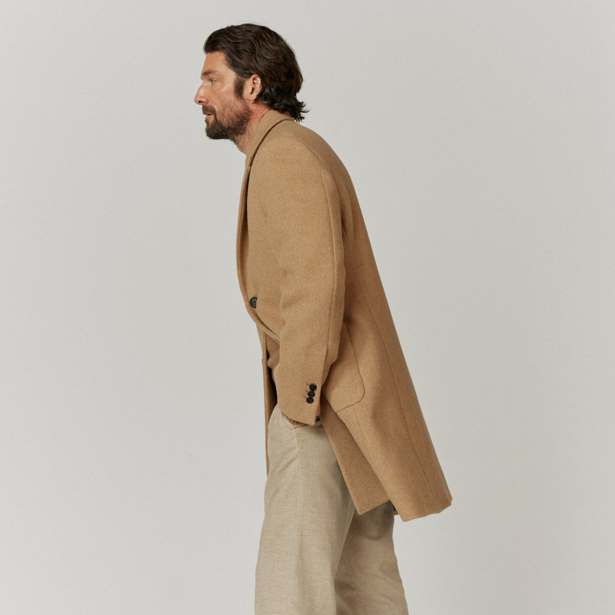 Eglinton Wheat Wool Coat | Men's Coats & Jackets | Oliver Sweeney