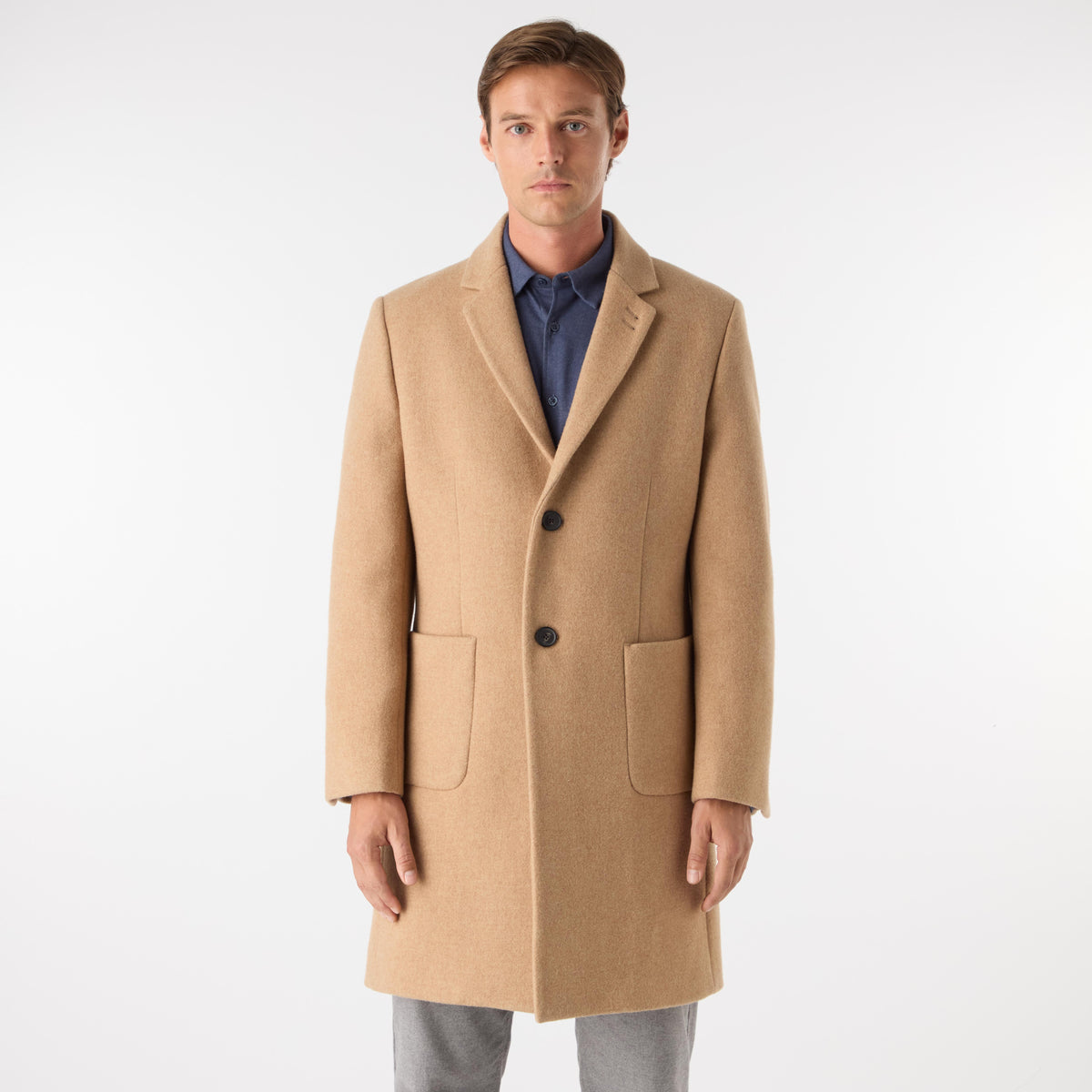 Eglinton Wheat Wool Coat | Men's Coats & Jackets | Oliver Sweeney