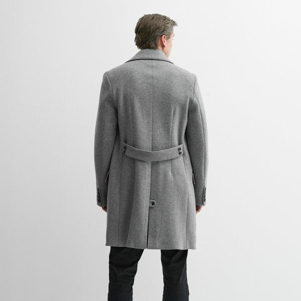 Garrison Grey Wool Overcoat | Men's Coats & Jackets | Oliver Sweeney