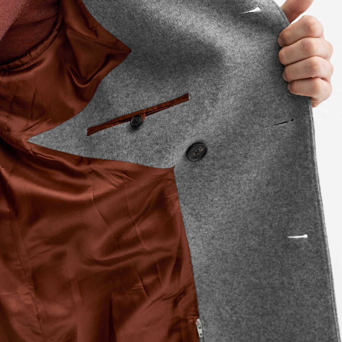 Garrison Grey Wool Overcoat | Men's Coats & Jackets | Oliver Sweeney