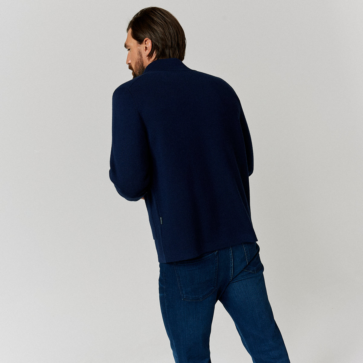 Garstang Navy Wool Jumper | Men's Knitwear | Oliver Sweeney