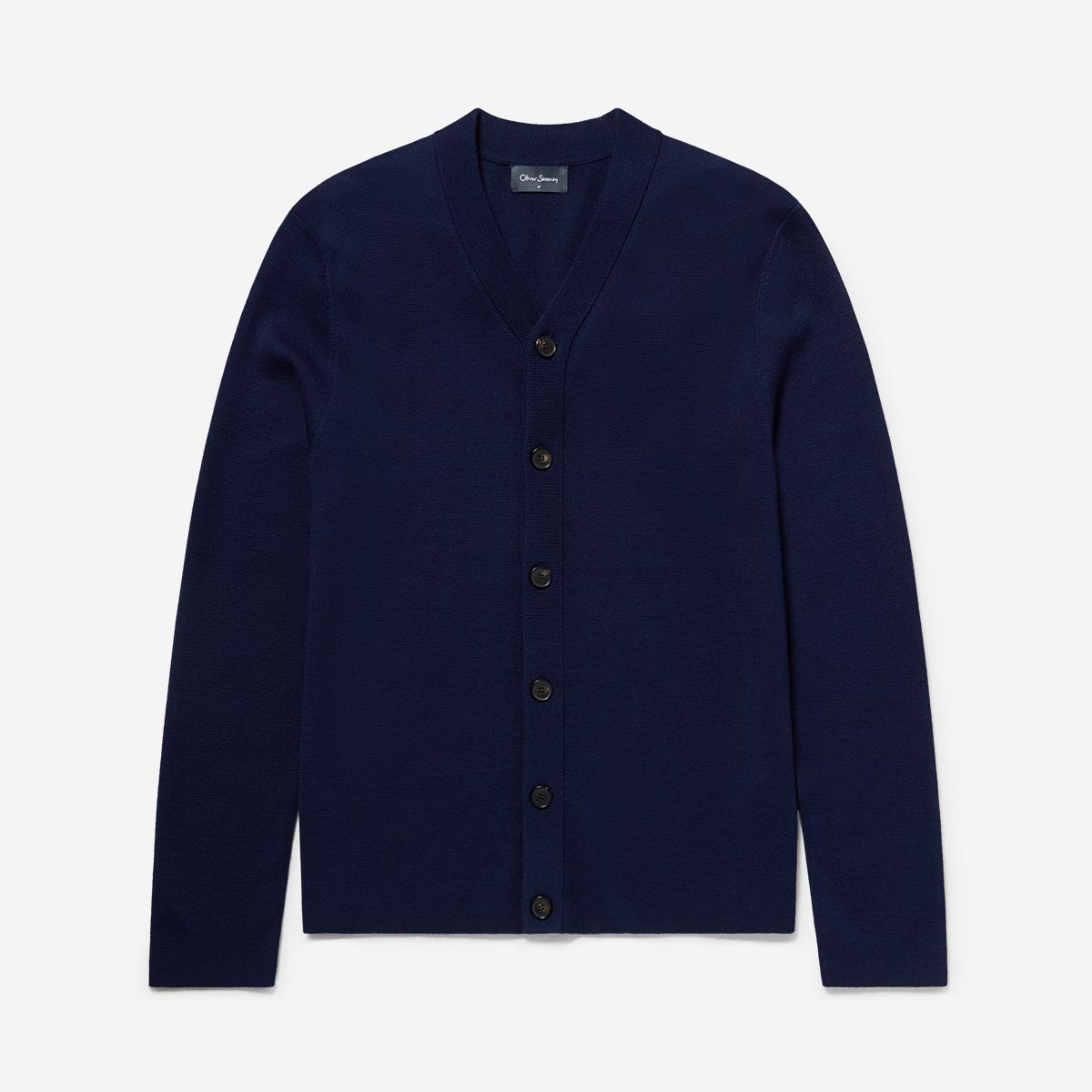 Grantham Navy Wool Jumper | Men's Knitwear | Oliver Sweeney