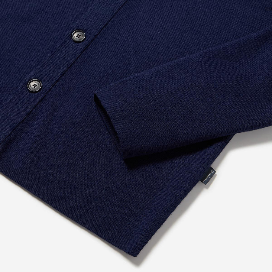 Grantham Navy Wool Jumper | Men's Knitwear | Oliver Sweeney