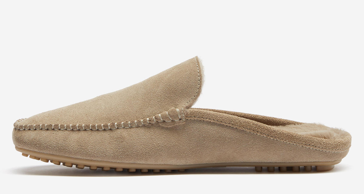 Gomes Stone Moccasin Slippers | Men's Slippers | Oliver Sweeney