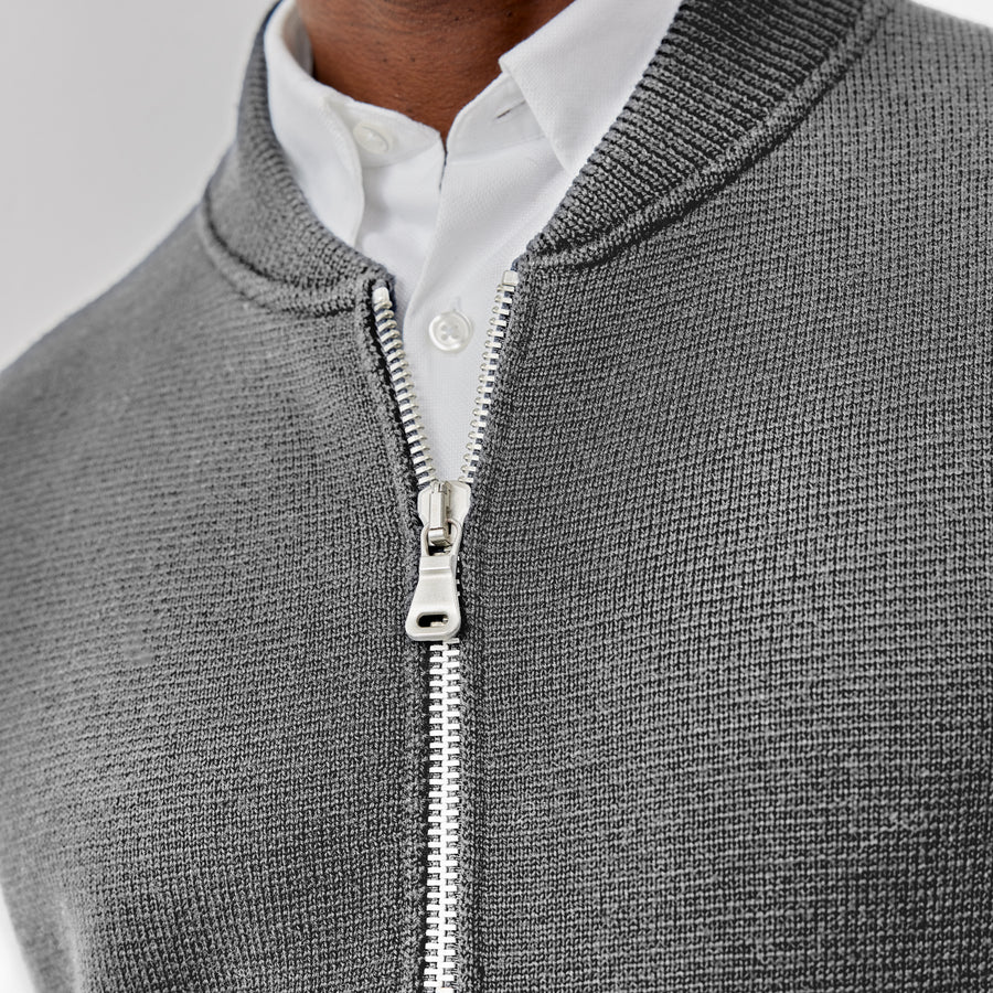 Haverhill Grey Knitted Gilet | Men's Gilets | Oliver Sweeney