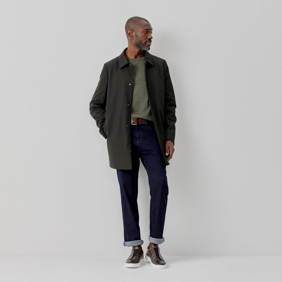 Huntingfield Khaki Mac | Men's Coats & Jackets | Oliver Sweeney