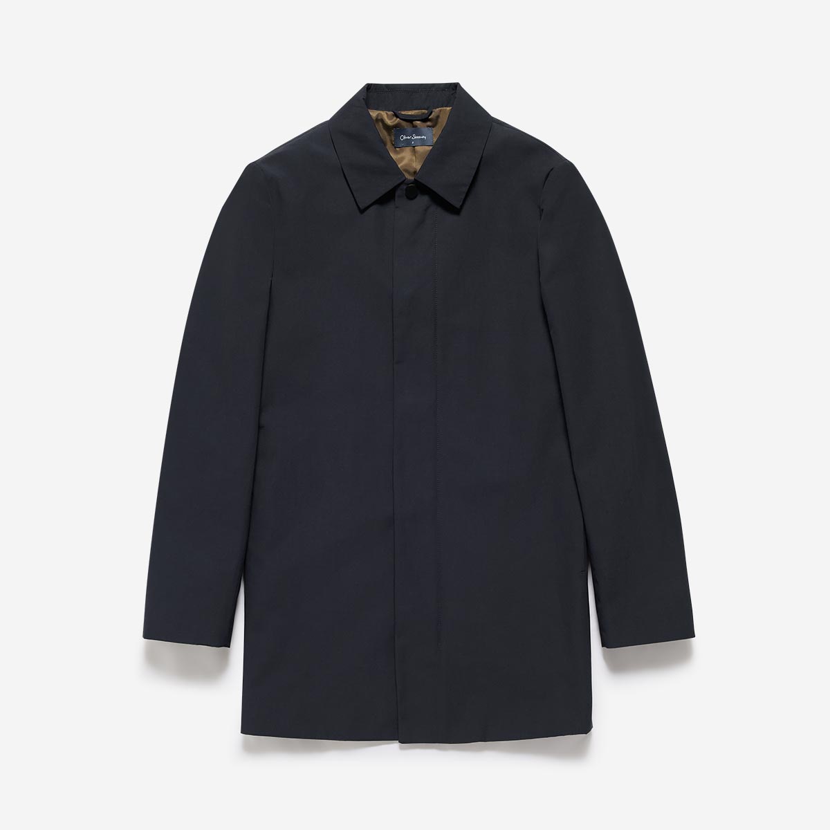 Huntingfield Navy Mac | Men's Coats & Jackets | Oliver Sweeney