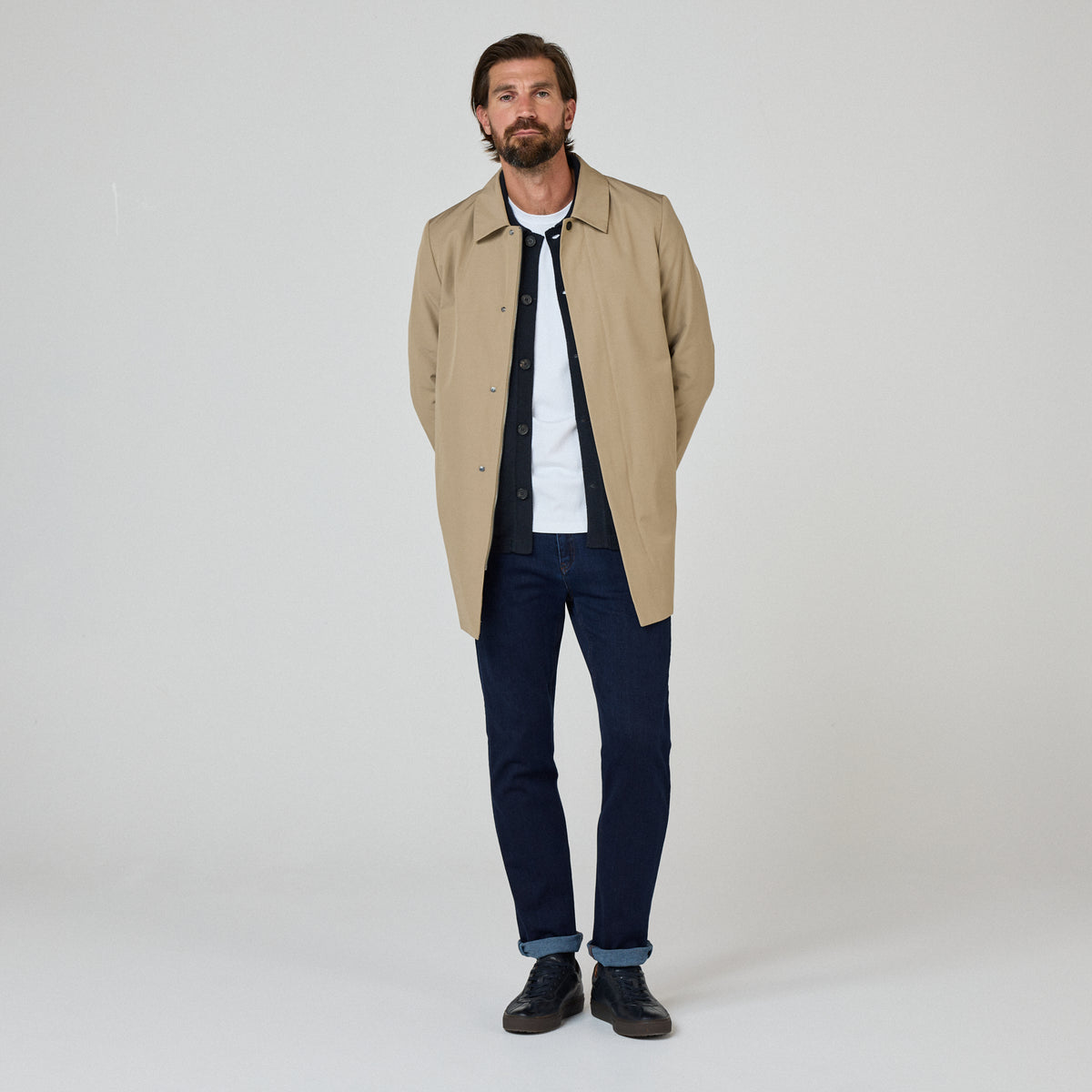 Huntingfield Stone Mac | Men's Coats & Jackets | Oliver Sweeney