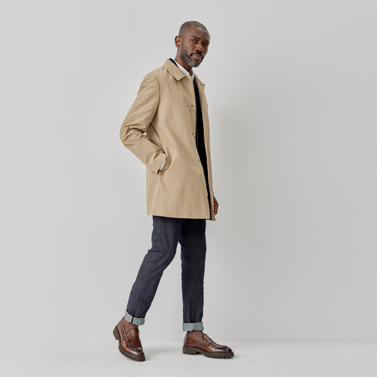 Huntingfield Stone Mac | Men's Coats & Jackets | Oliver Sweeney