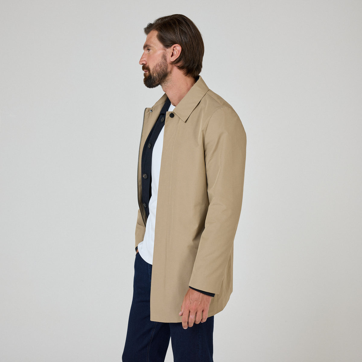 Huntingfield Stone Mac | Men's Coats & Jackets | Oliver Sweeney