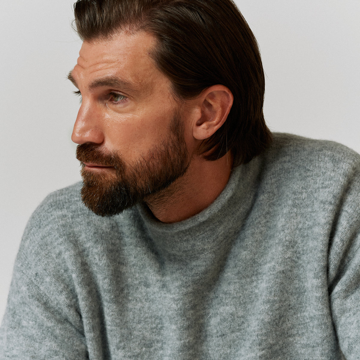 Hyde Grey Wool Jumper | Men's Knitwear | Oliver Sweeney