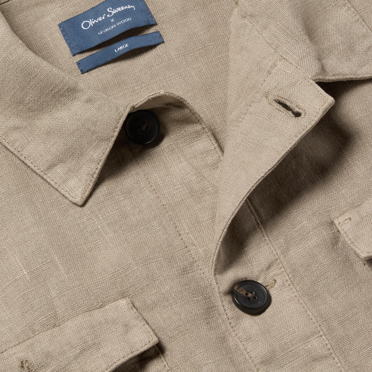 Corby Biscuit Linen Overshirt | Men's Shirts | Oliver Sweeney