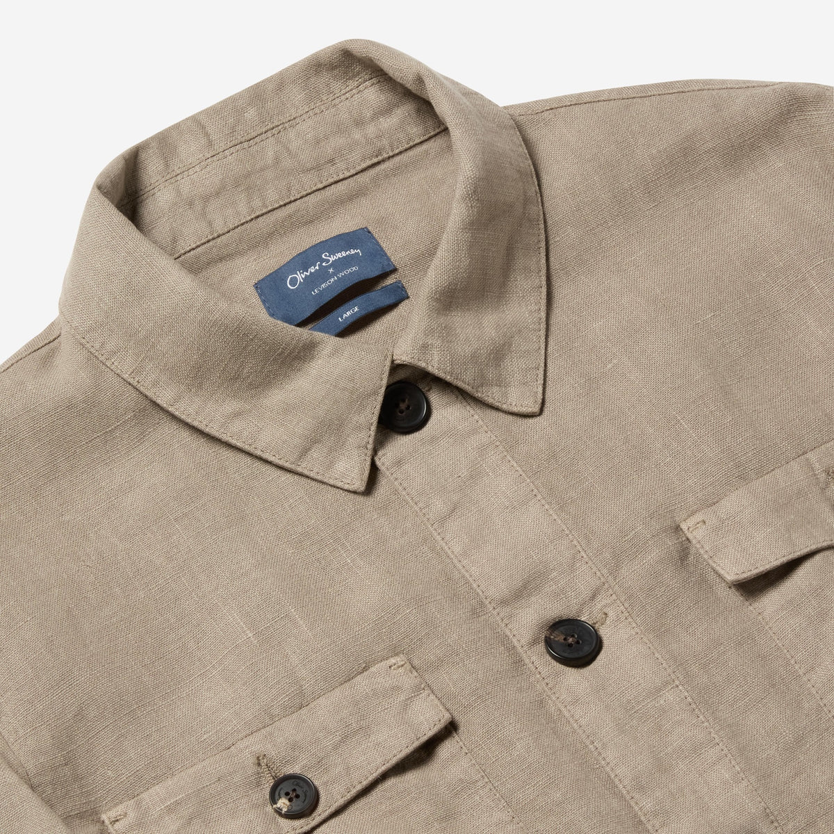 Corby Biscuit Linen Overshirt | Men's Shirts | Oliver Sweeney