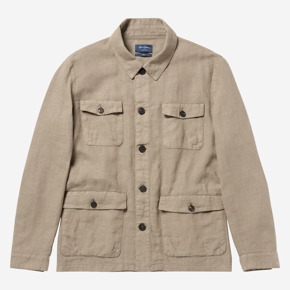 Corby Biscuit Linen Overshirt | Men's Shirts | Oliver Sweeney