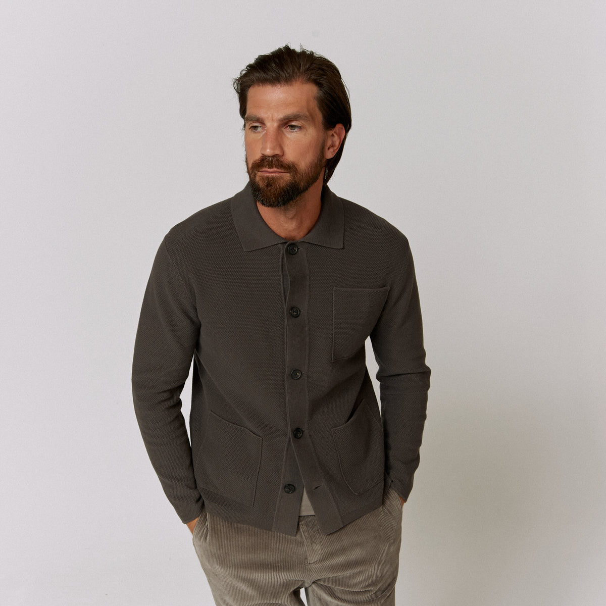 Kingsbridge Mole Cotton Overshirt | Men's Knitwear | Oliver Sweeney
