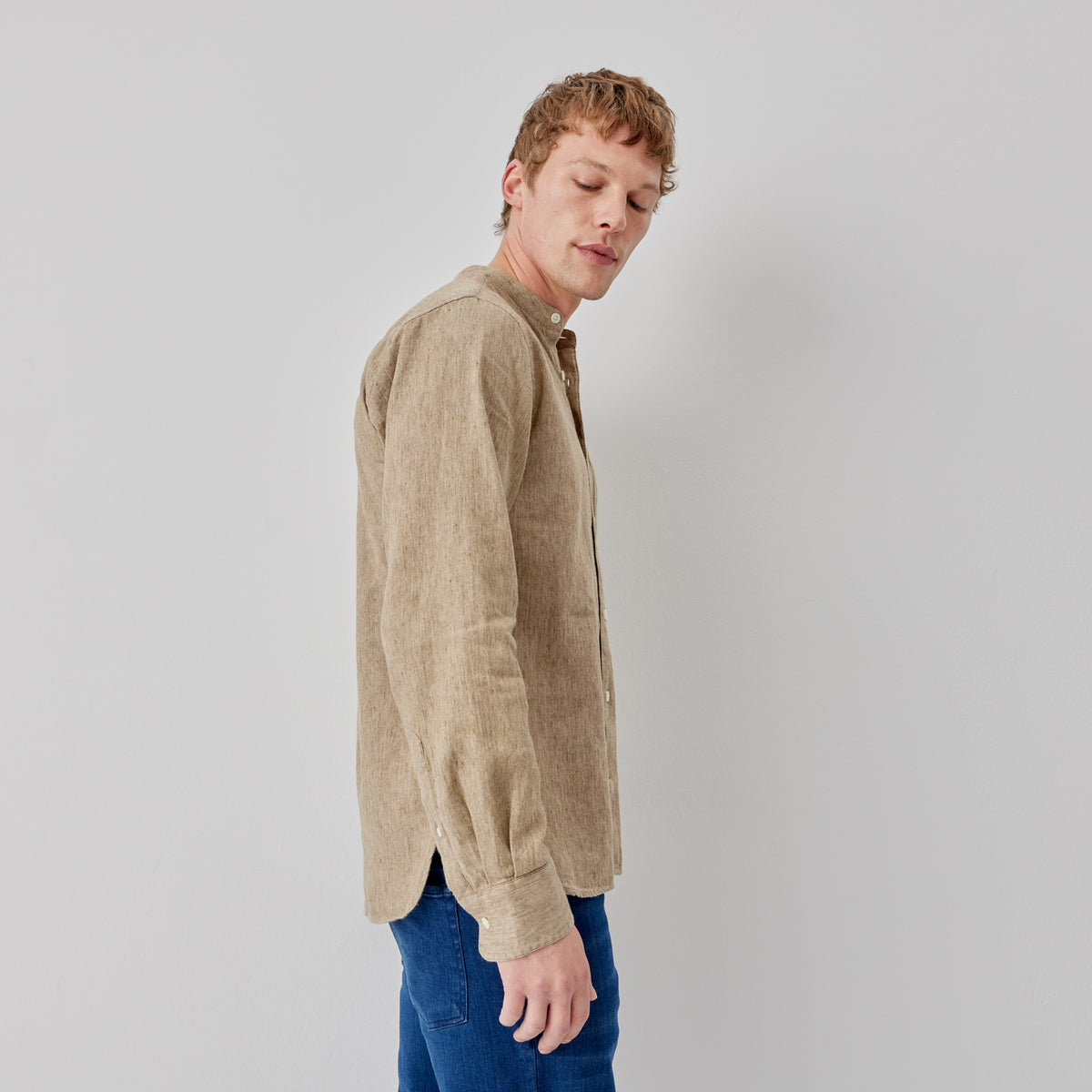 Lambley Sand Linen Shirt | Men's Shirts | Oliver Sweeney