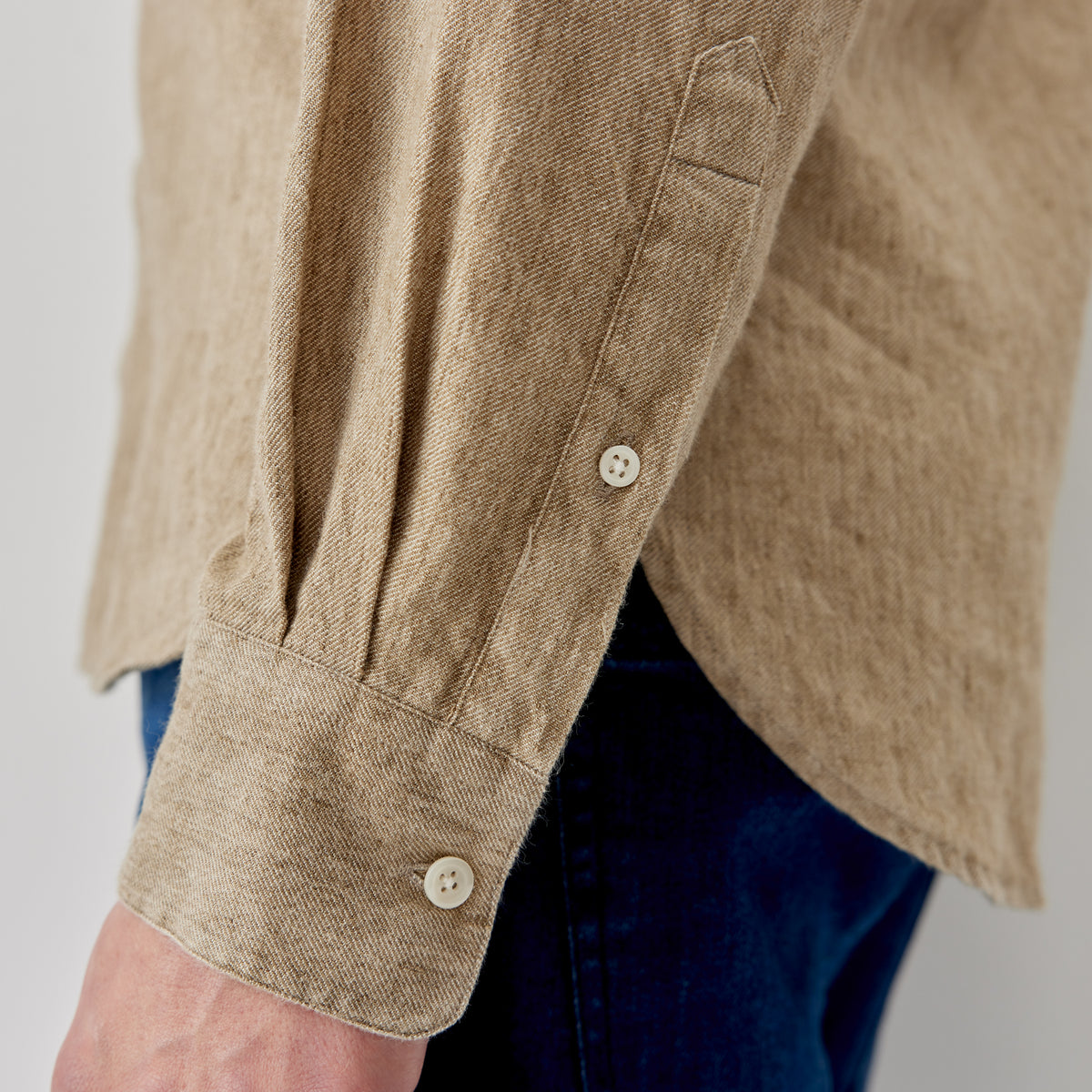 Lambley Sand Linen Shirt | Men's Shirts | Oliver Sweeney
