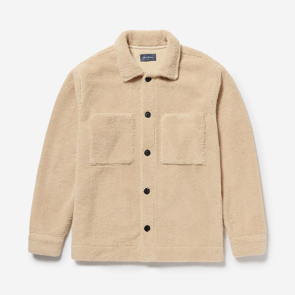 Lifford Ecru Fleece Overshirt | Men's Overshirts | Oliver Sweeney