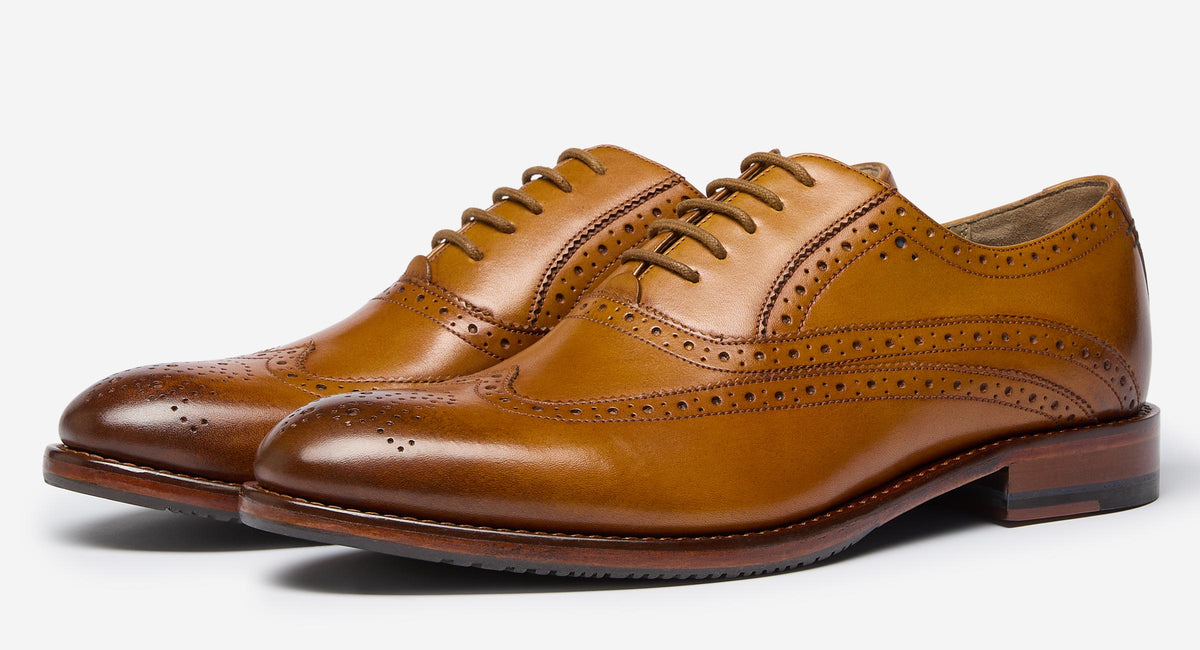 Ledwell Light Tan Oxford Brogues | Men's Shoes | Oliver Sweeney