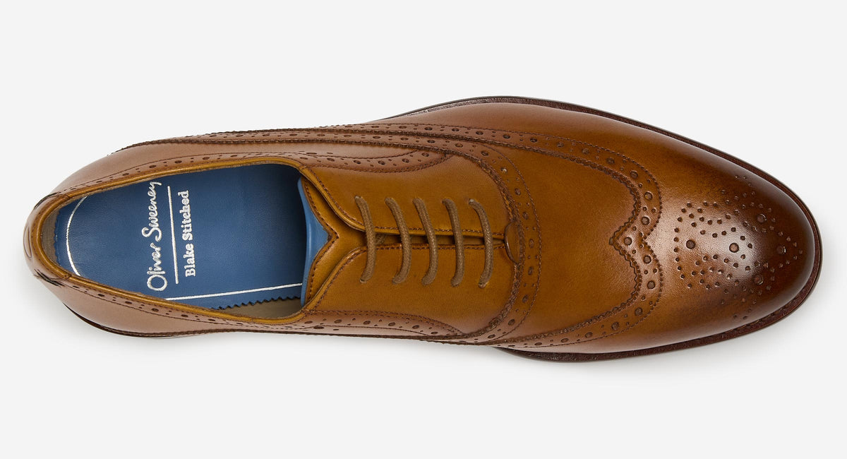 Ledwell Light Tan Oxford Brogues | Men's Shoes | Oliver Sweeney