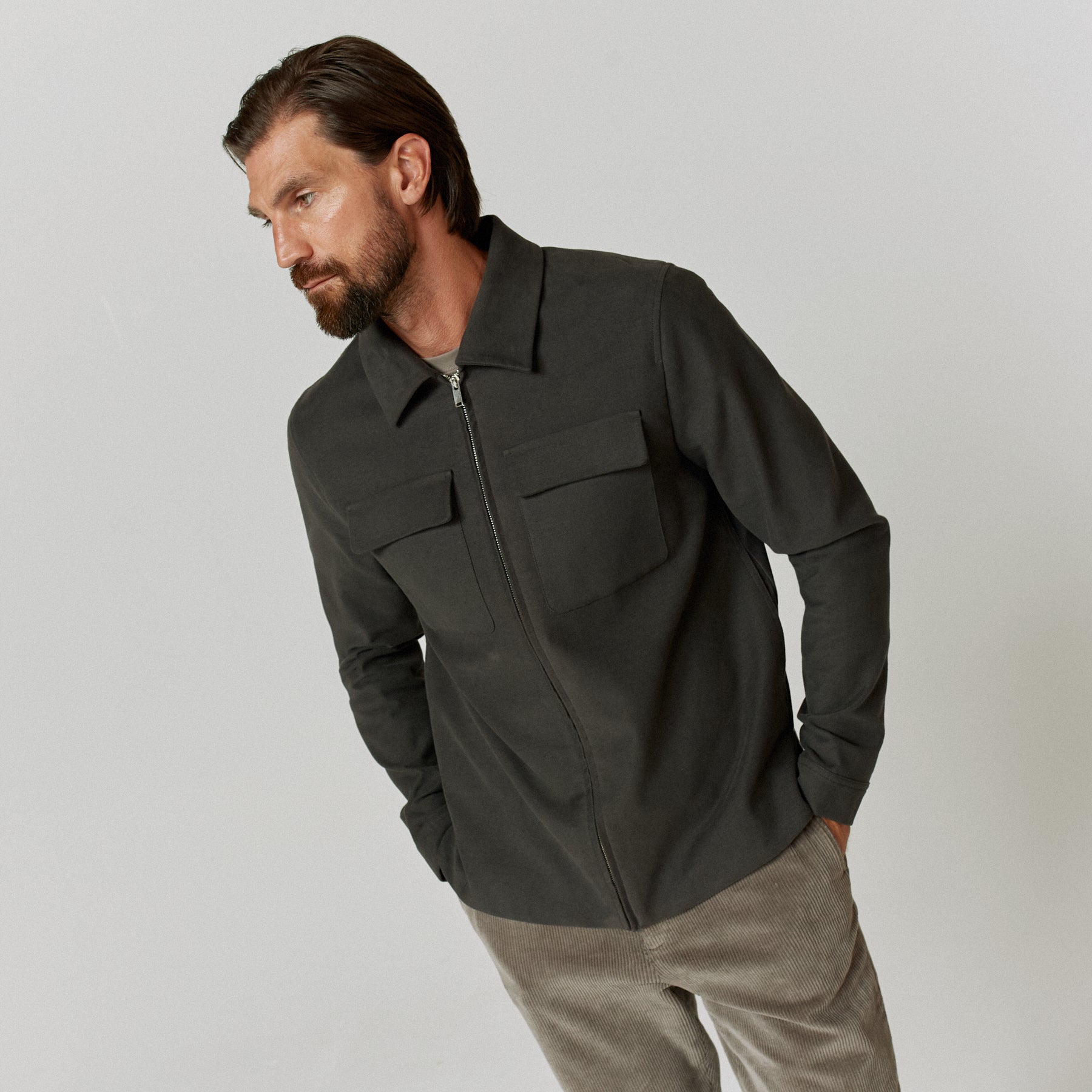 Mertola Grey Cotton Jacket | Men's Jackets | Oliver Sweeney