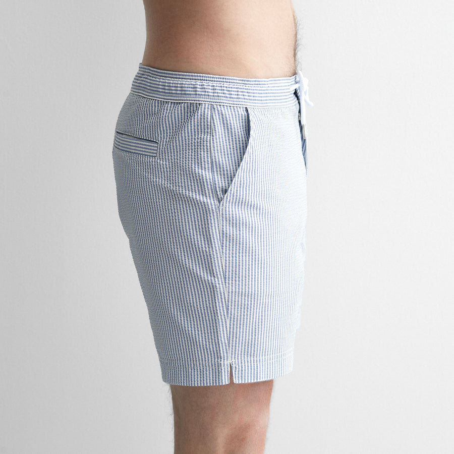 Monforte Blue Stripe Swim Shorts | Oliver Sweeney