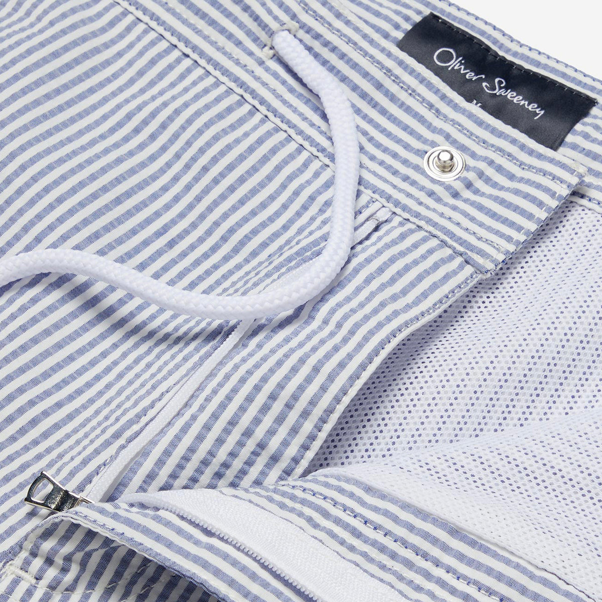 Monforte Blue Stripe Swim Shorts | Oliver Sweeney