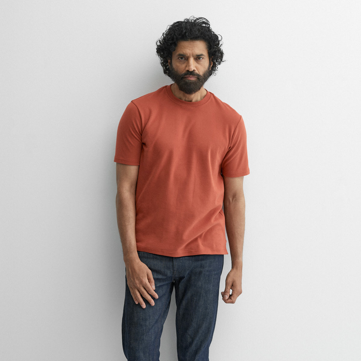 Palmela Rust Cotton T-Shirt | Men's T-Shirts | Oliver Sweeney