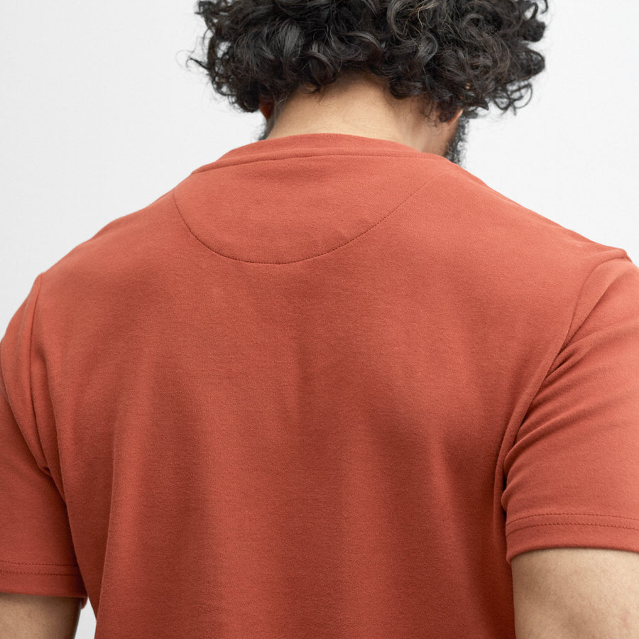 Palmela Rust Cotton T-Shirt | Men's T-Shirts | Oliver Sweeney