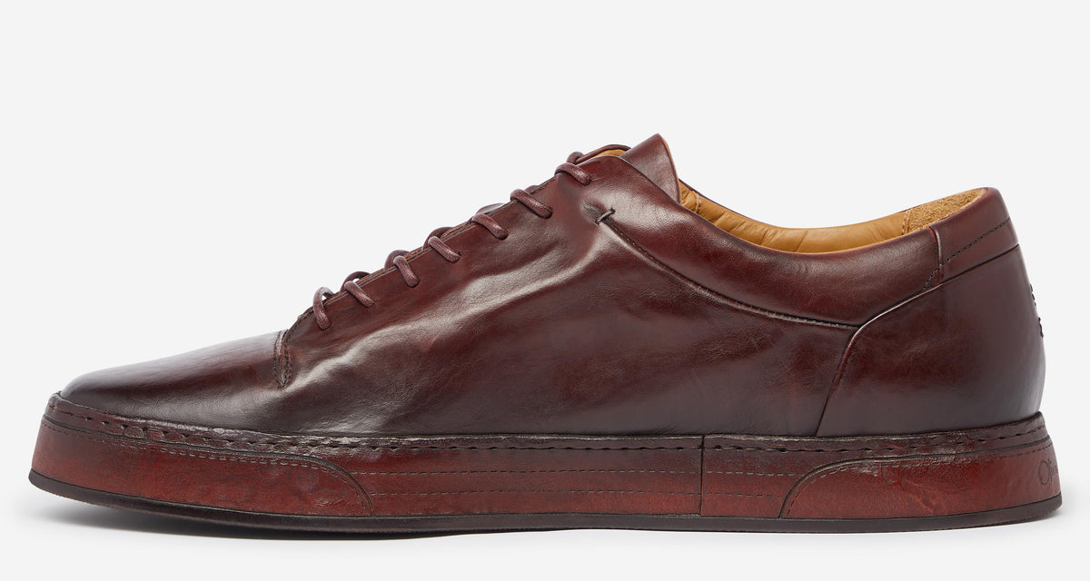 Prio Burgundy Leather Trainers | Men's Trainers | Oliver Sweeney
