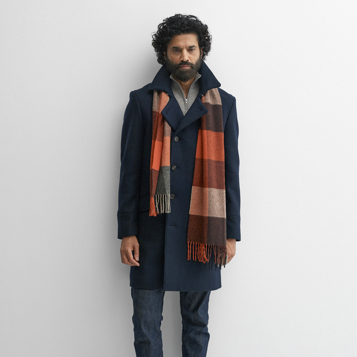 Radnor Rust Wool Scarf | Men's Scarves | Oliver Sweeney
