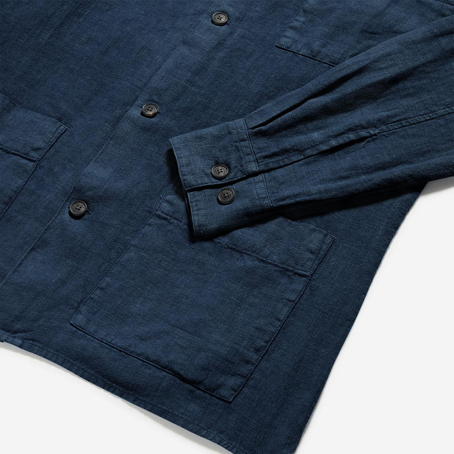 Rauceby Midnight Linen Shirts | Men's Shirts | Oliver Sweeney