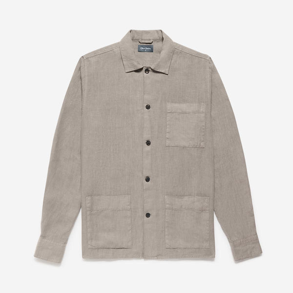 Rauceby Mushroom Linen Shirts | Men's Shirts | Oliver Sweeney