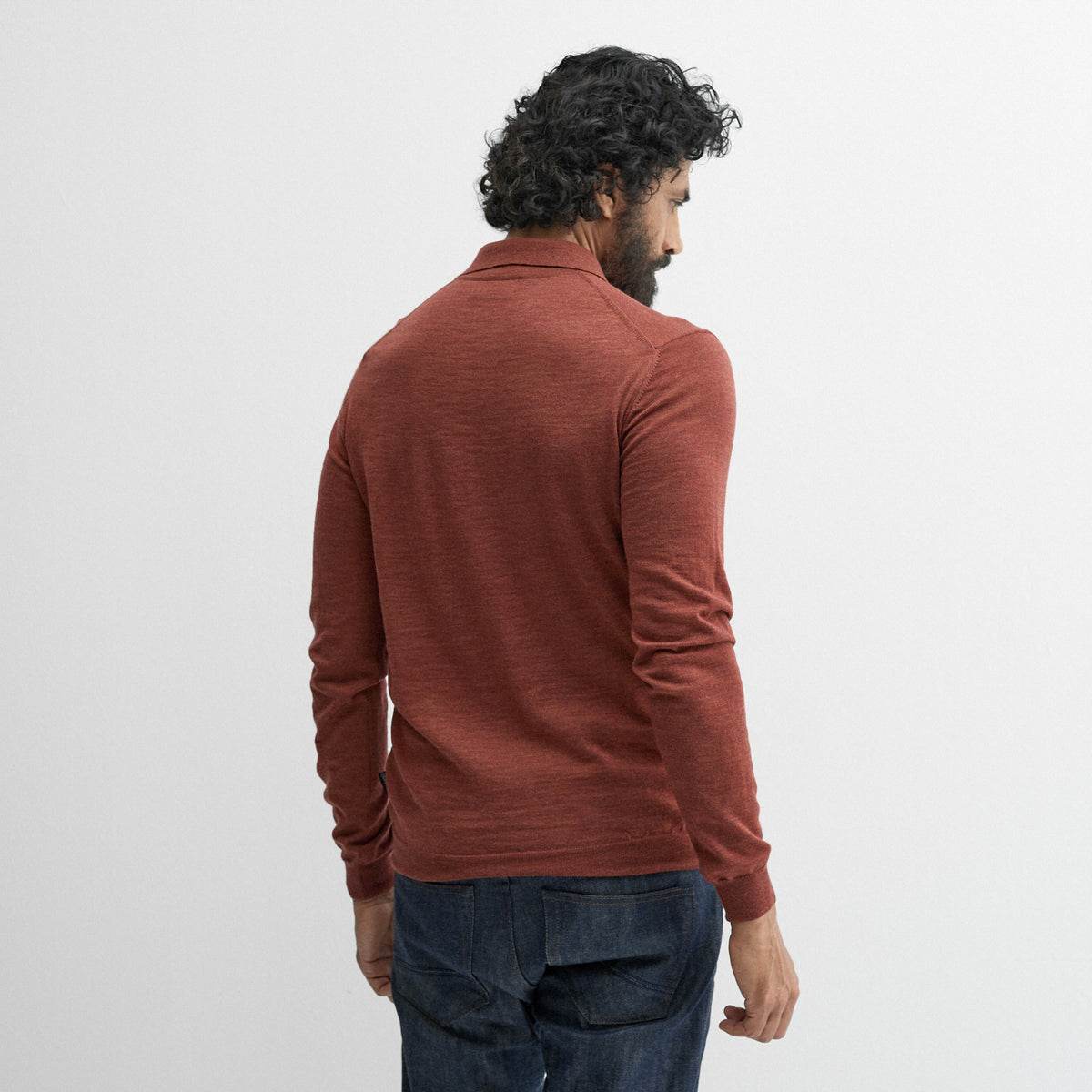 Sulby Rust Wool Shirt | Men's Knitwear | Oliver Sweeney